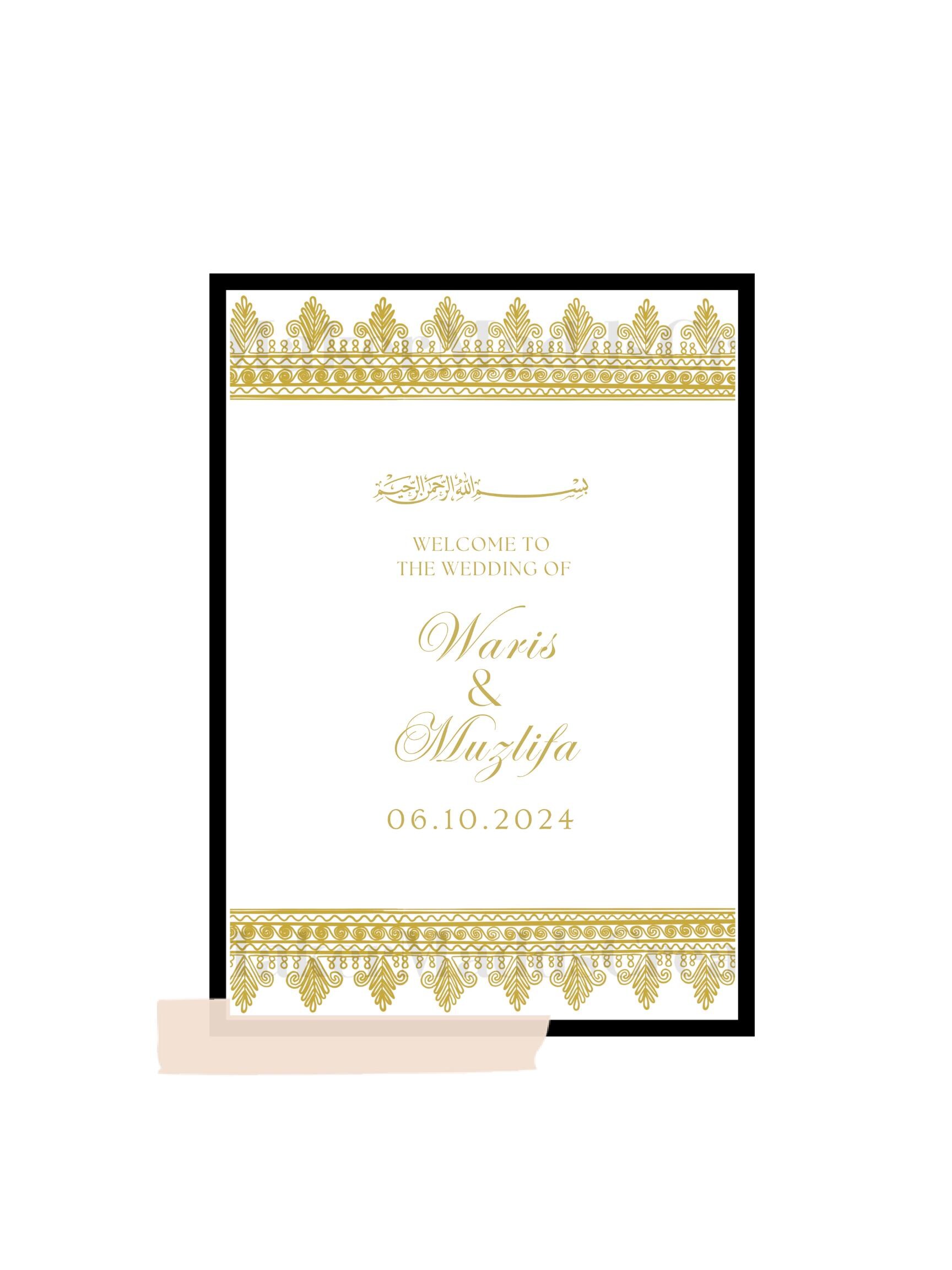 Wedding Walima Henna Night Nikkah Engagement Entrance Sign With ...