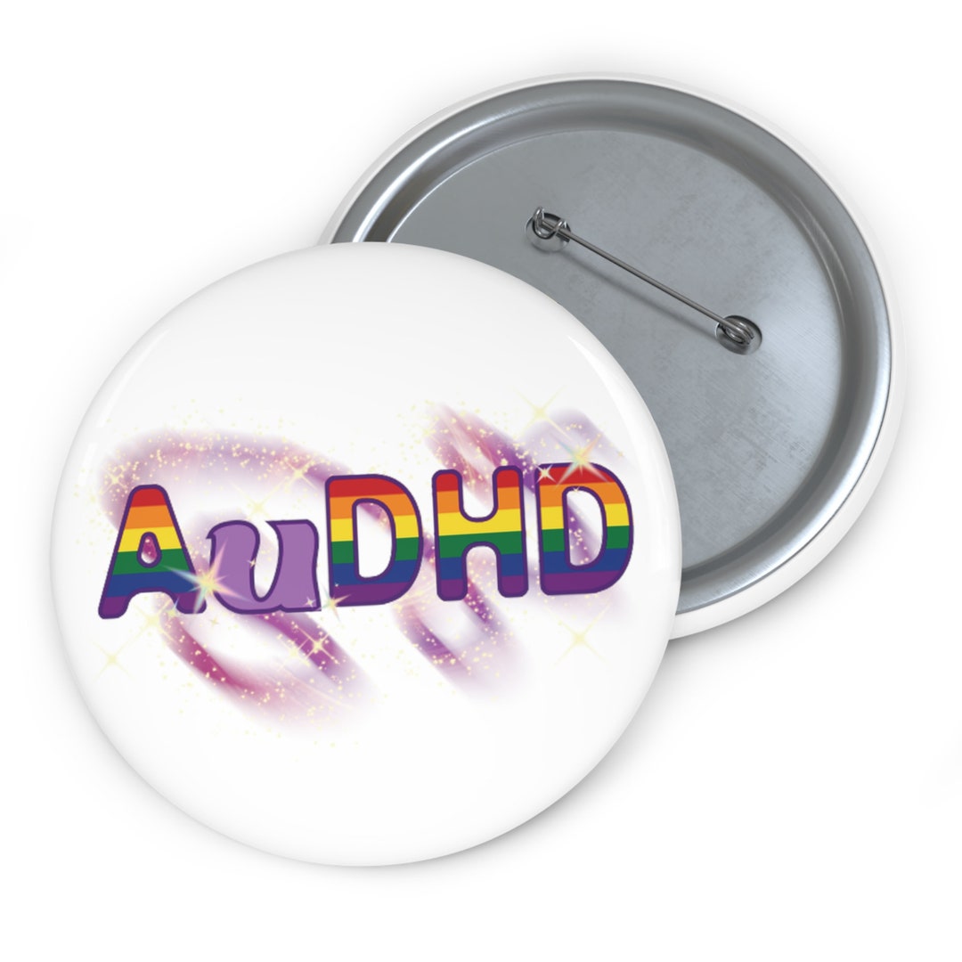 Autism & ADHD Custom Pin Buttons | LGBT+ Pride | 6 Stripe Pride Flag - Etsy