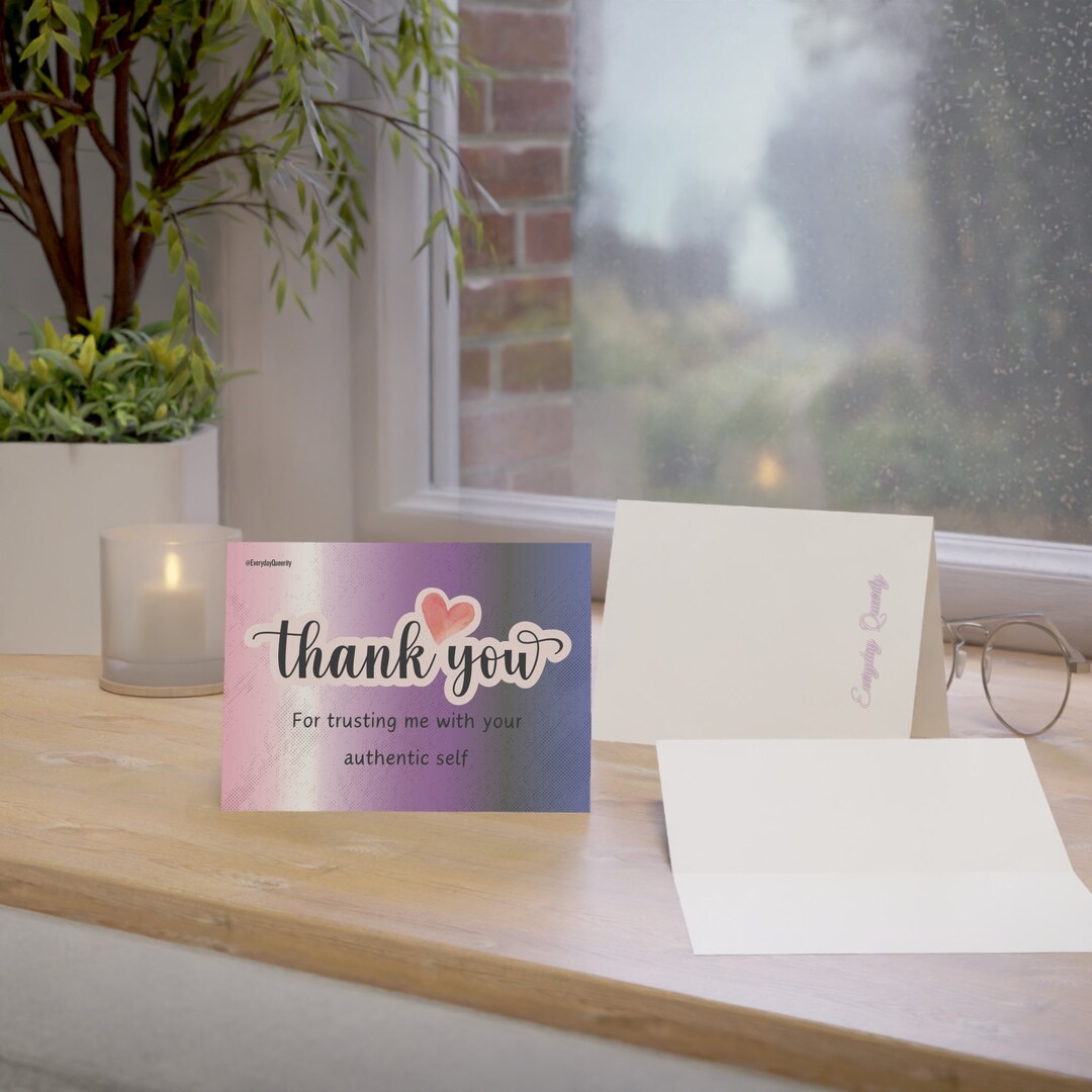 Thank You (for Coming Out) Card W/envelope | LGBT+ Pride | Genderfluid ...