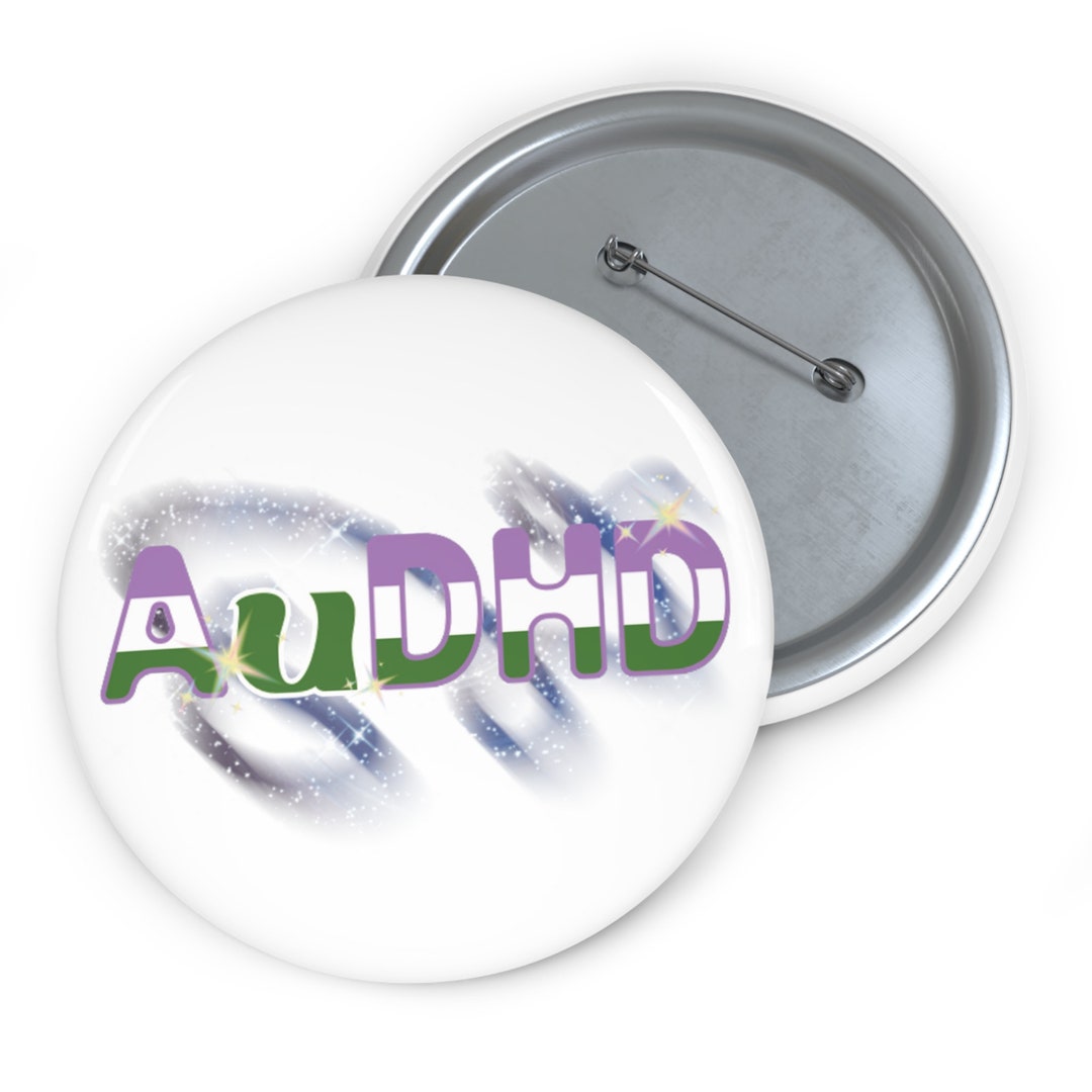 Autism & ADHD Custom Pin Buttons LGBT Pride Genderqueer Pride Flag - Etsy