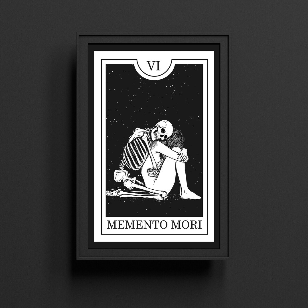 Tarot Card Wall Art | Memento Mori Typography Print | Gothic Home Decor ...