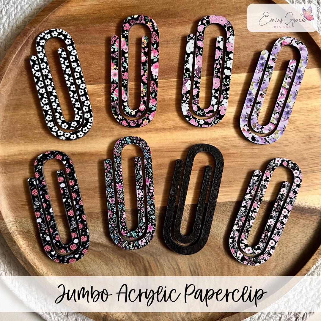 Jumbo Floral Acrylic Paperclip: Planner & Journal Accessory - Etsy