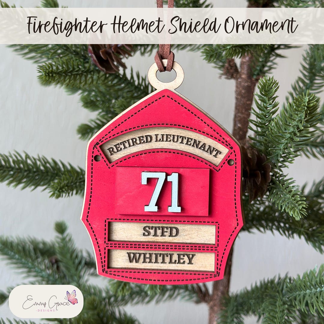 Firefighter Christmas Ornament Car Charm, Personalized Firefighter ...