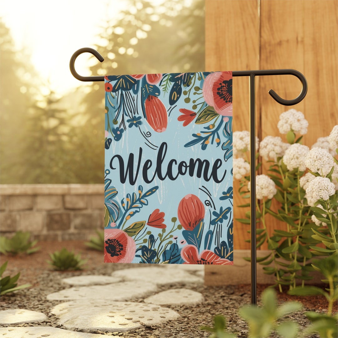 Welcome Boho Floral Garden & House Banner, Home Decor, Gardener Gift ...
