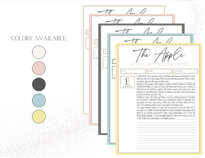 APPLE Bible Study Template- Instant Download- Printable - Etsy