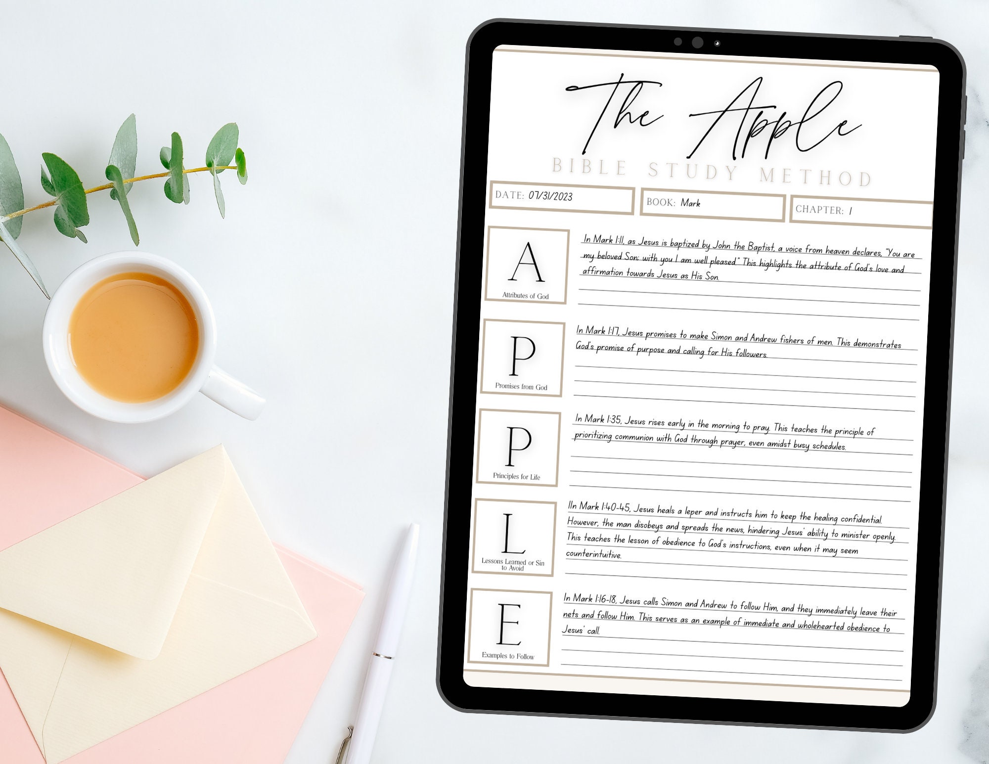 APPLE Bible Study Template- Instant Download- Printable - Etsy