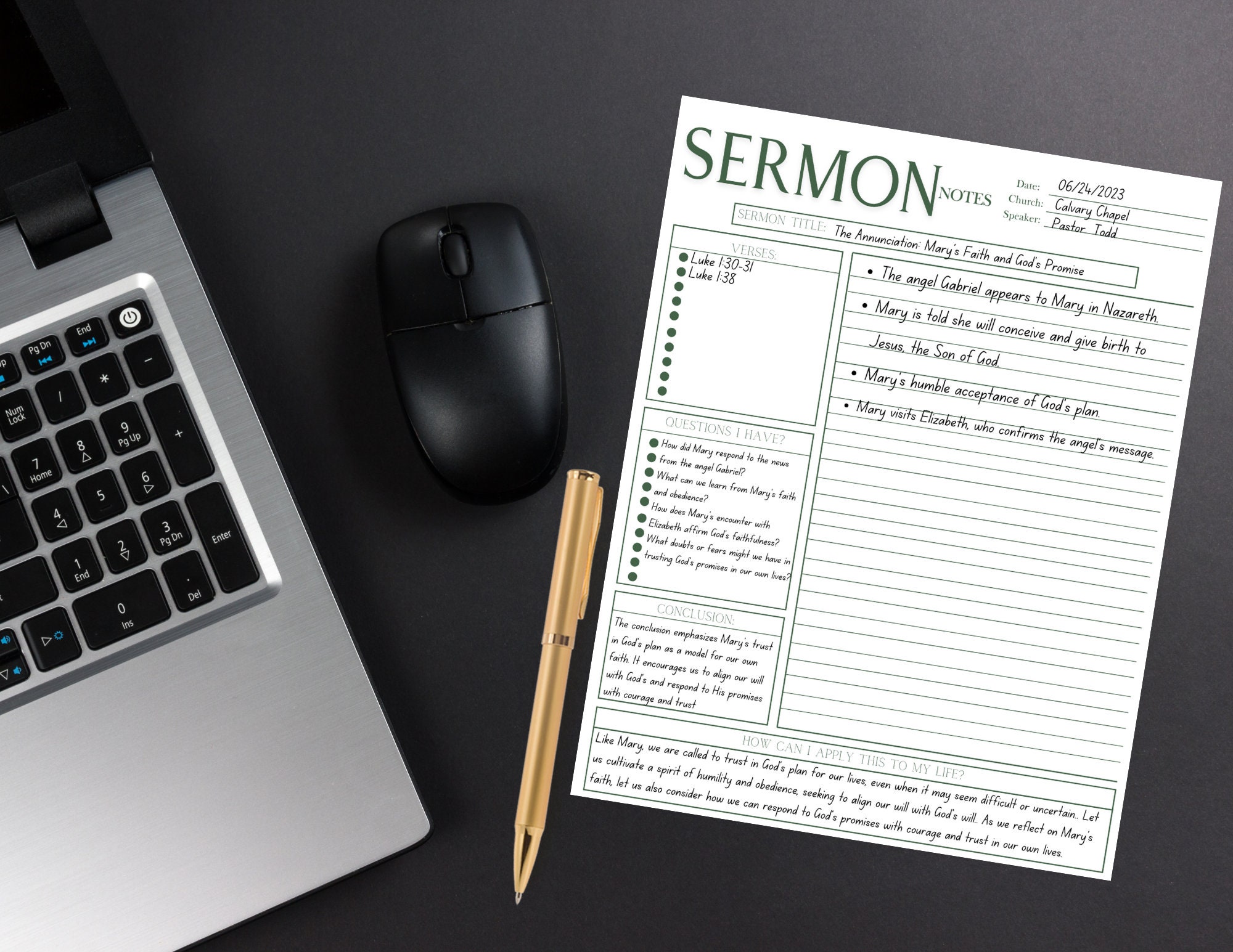 Bible Study Sermon Notes- Printable PDF & Downloadable - Etsy