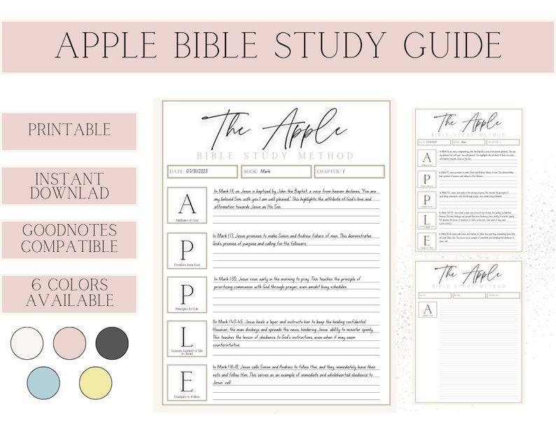 APPLE Bible Study Template- Instant Download- Printable - Etsy