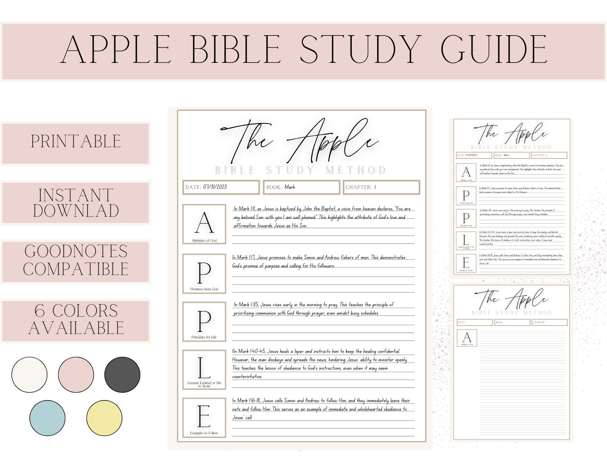 APPLE Bible Study Template- Instant Download- Printable - Etsy
