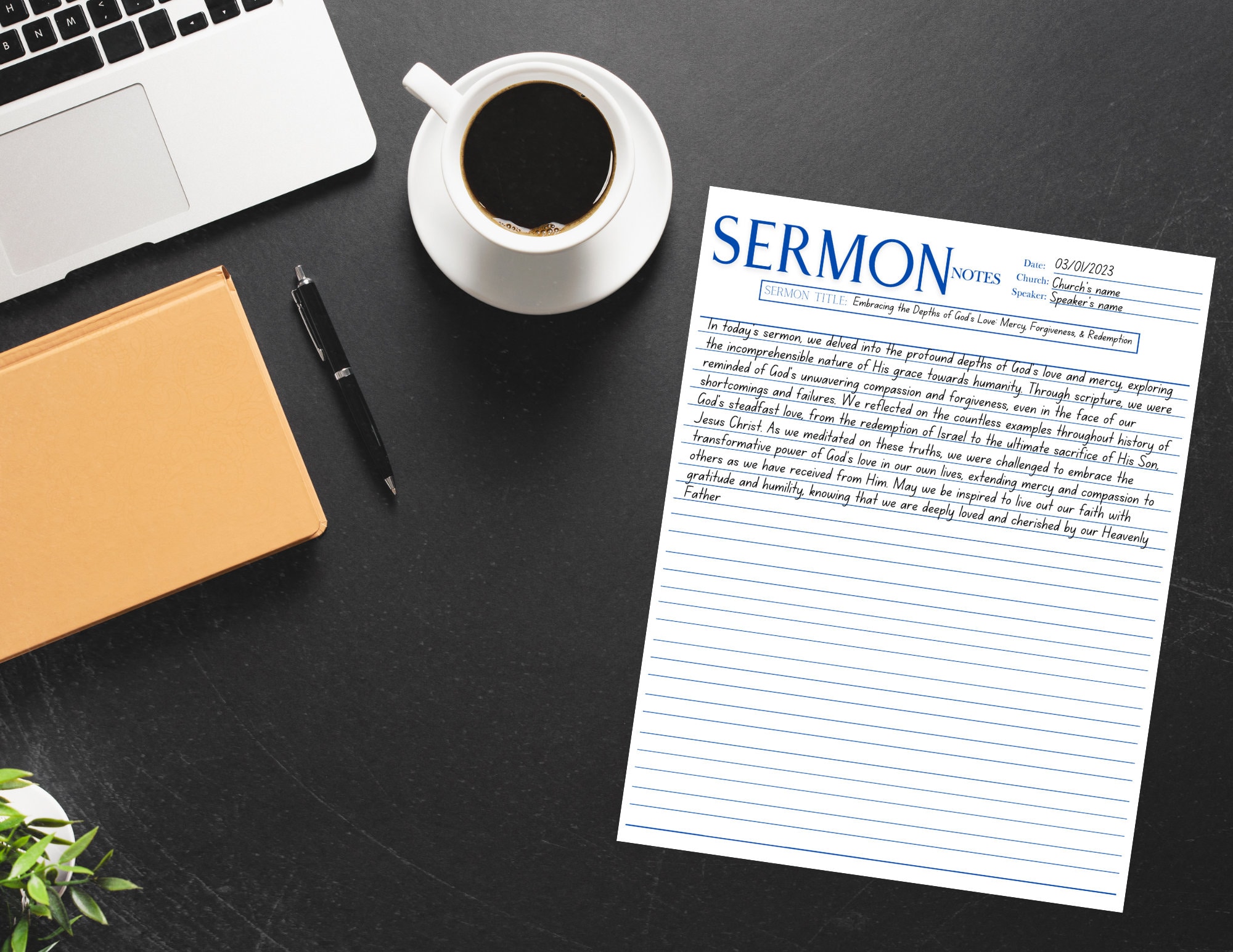 Bible Study Whole Sheet Sermon Note - Etsy