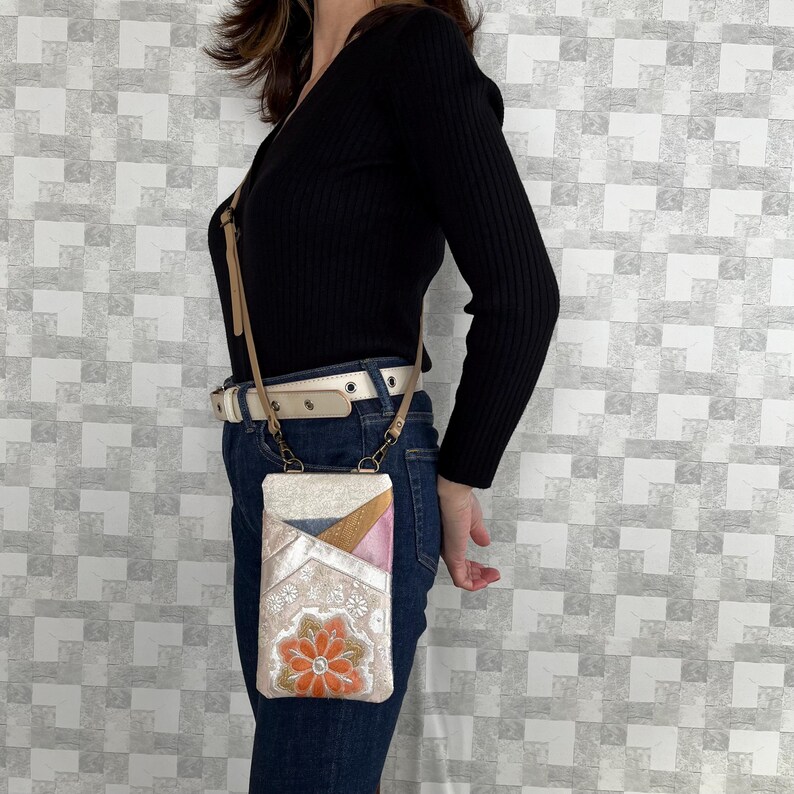 Japanese Kimono bag, Crossbody Bag for Mobile Phone, Slim Mobile Phone ...