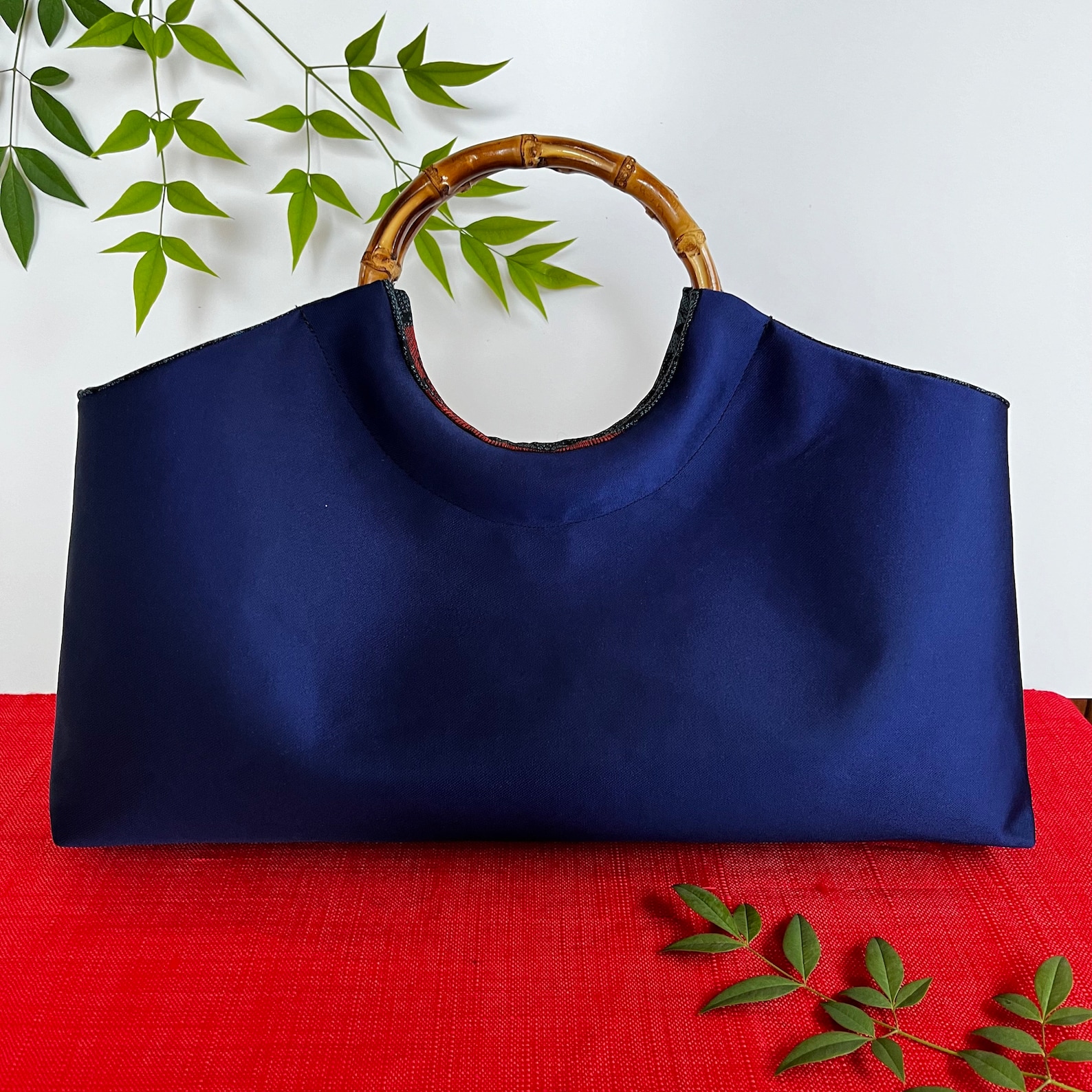 Japanese Obi Bag, Kimono Bag, Bamboo Handle Bag, Bamboo Handbag, Wood ...