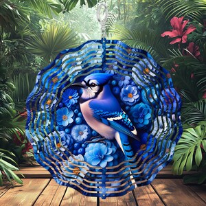 Blue Jay Wind Spinner PNG Wind Spinner Sublimation Design, Round PNG ...