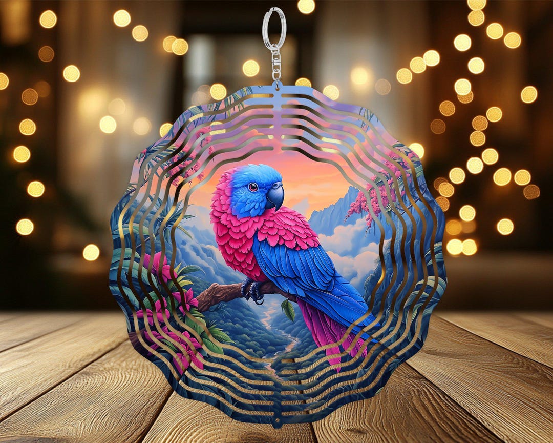 Tropical Parrot Wind Spinner Png, Exotic Bird Png, Colorful Macaw Art ...