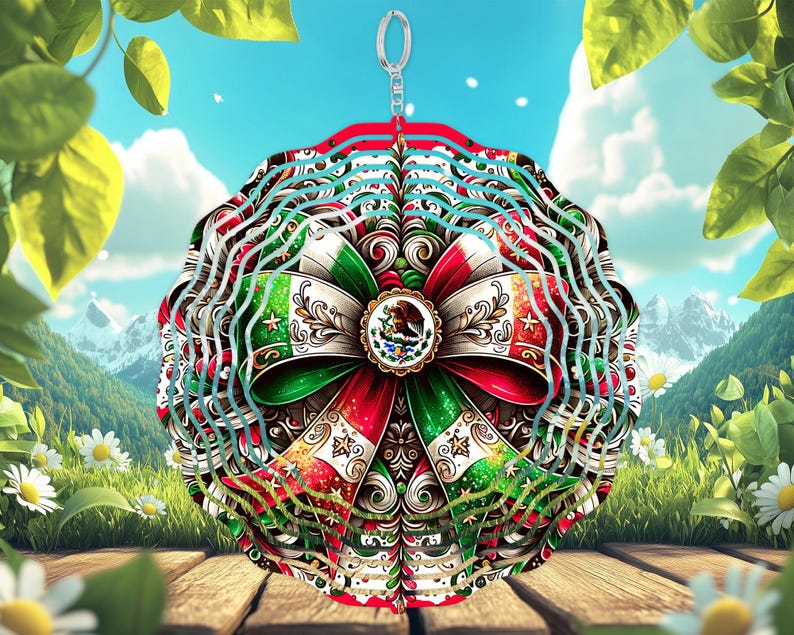 Wind Spinner PNG - Mexican Flag Coquette Bow Wind Spinner Designs ...