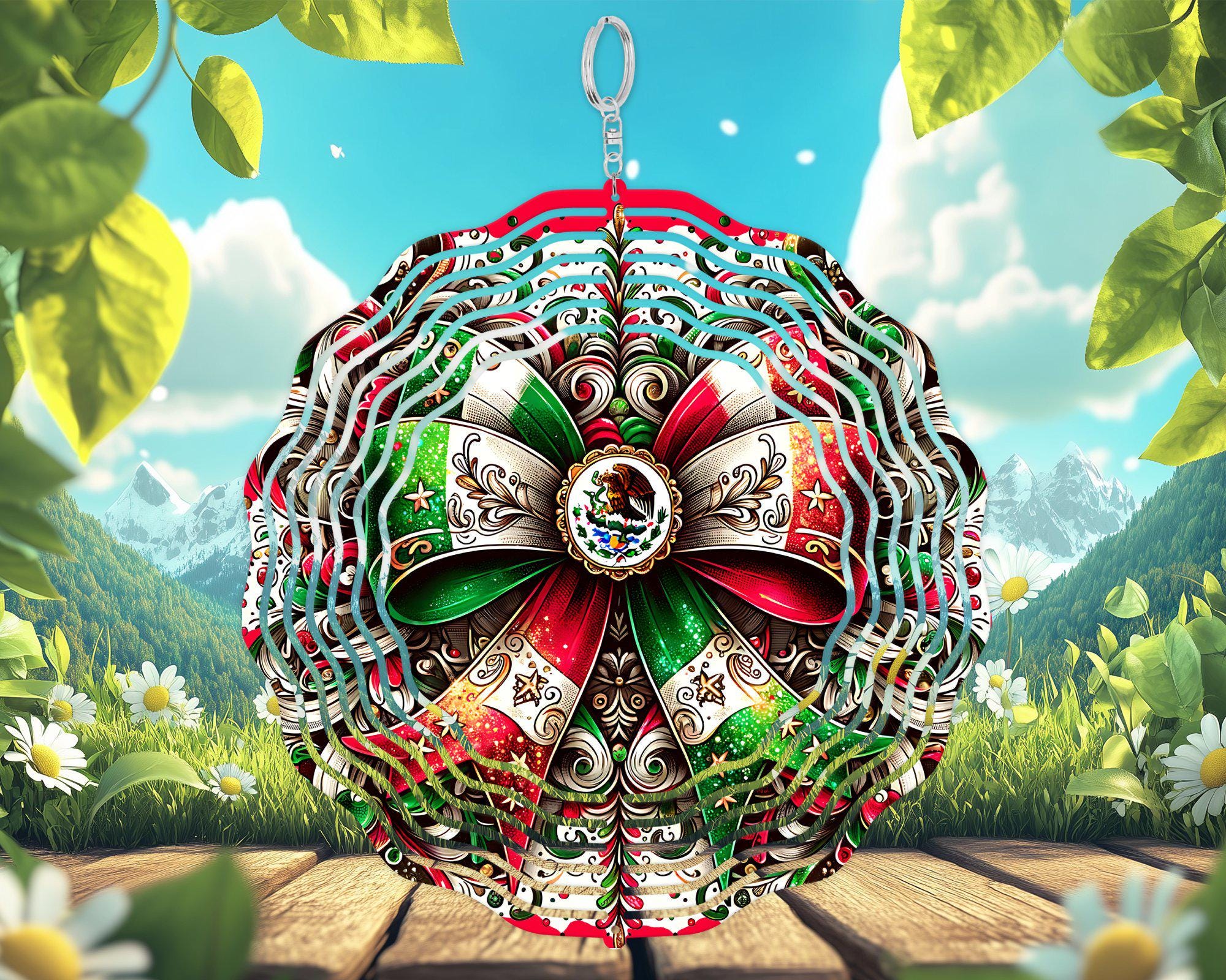 Wind Spinner PNG - Mexican Flag Coquette Bow Wind Spinner Designs ...