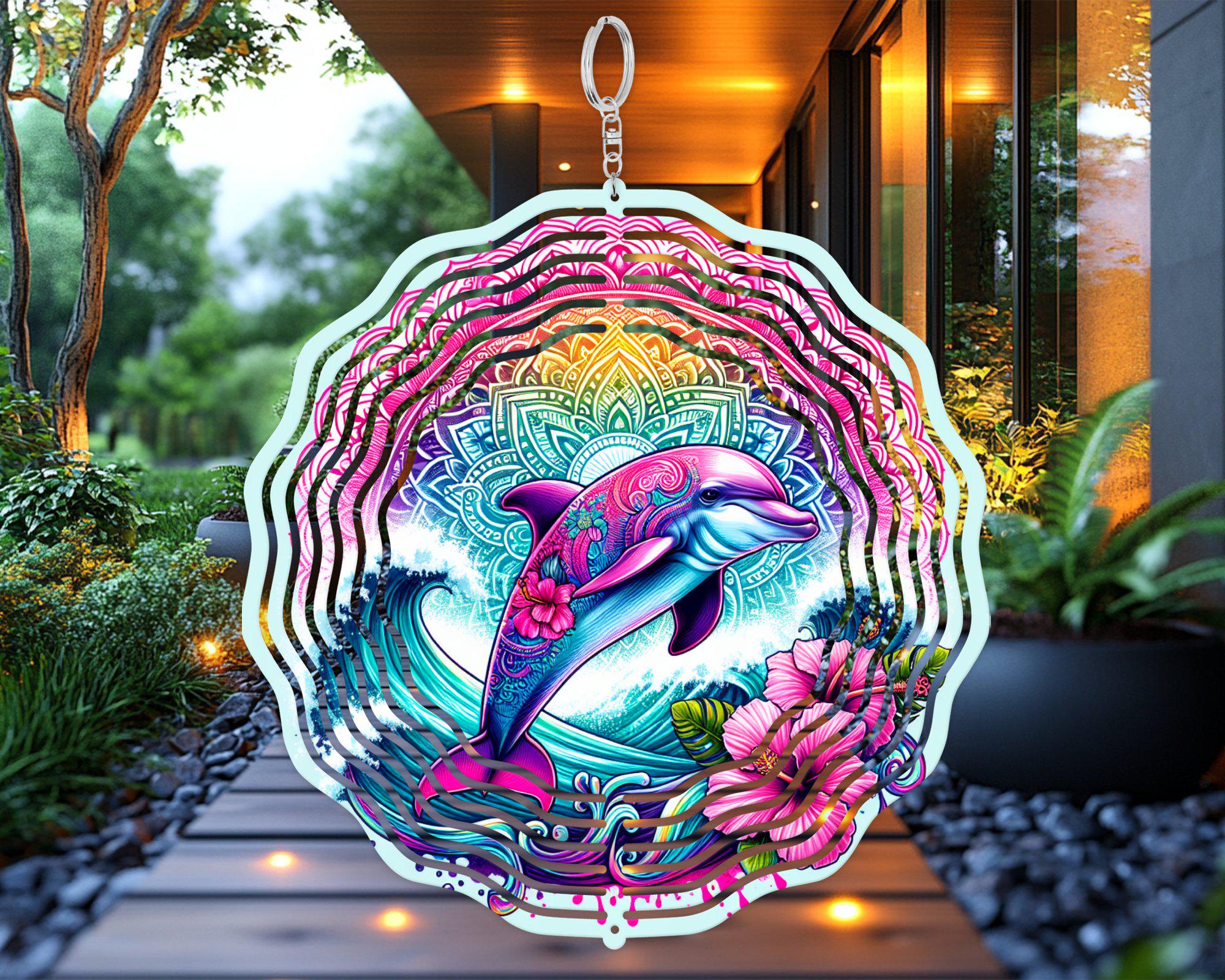 Dolphin Wind Spinner Png, Mandala Art, Ocean Theme, Sea Life Design ...