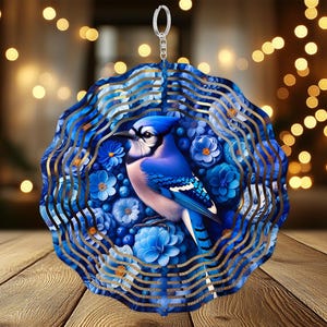 Blue Jay Wind Spinner PNG Wind Spinner Sublimation Design, Round PNG ...