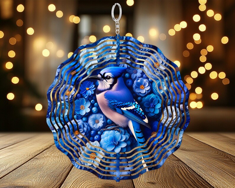 Blue Jay Wind Spinner PNG Wind Spinner Sublimation Design, Round PNG ...