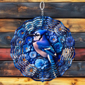 Blue Jay Wind Spinner PNG Wind Spinner Sublimation Design, Round PNG ...