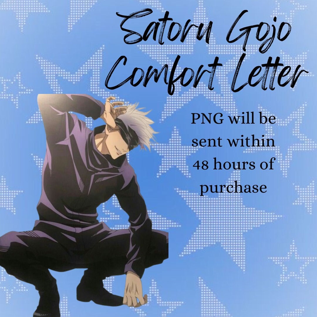 Satoru Gojo Jujutsu Kaisen Comfort Character Digital Letter - Etsy