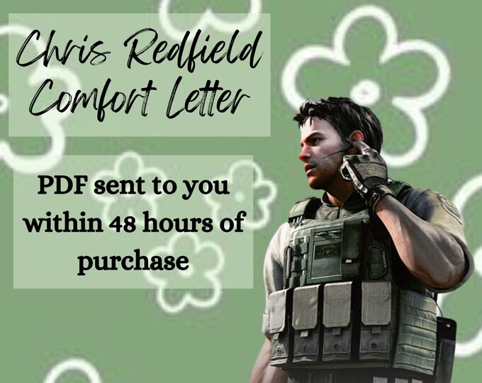Chris Redfield Resident Evil Comfort Character Digital Letter - Etsy