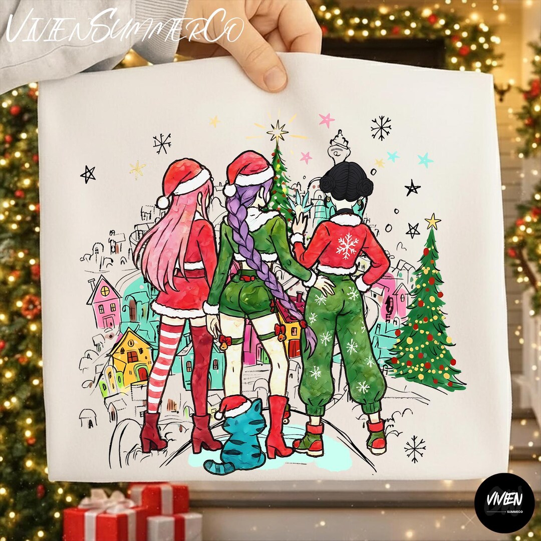 Kpop Huntrix Christmas Hand Draw PNG, Kpop Demon Hunter Png, Small Town ...