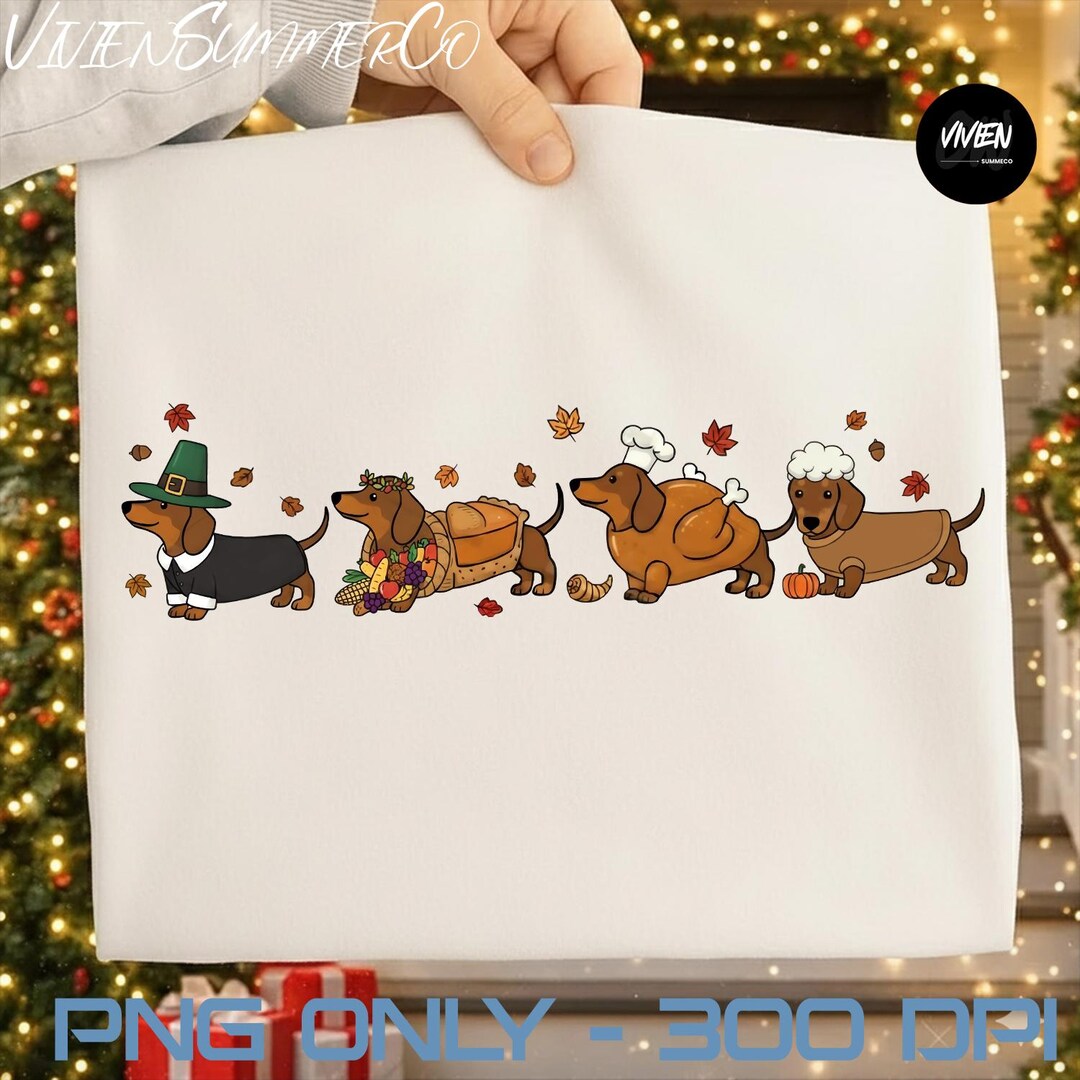 Thanksgiving Dachshund PNG, Thanksgiving Dogs Png, Thanksgiving Gobble ...
