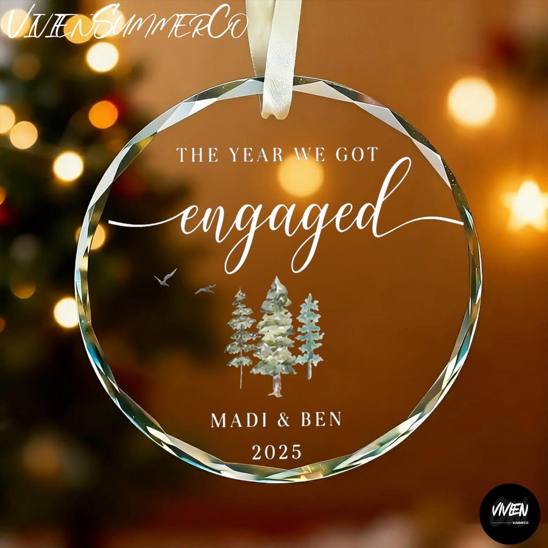 The Year We Got Engaged Ornament - Engagement Gift - Personalized ...