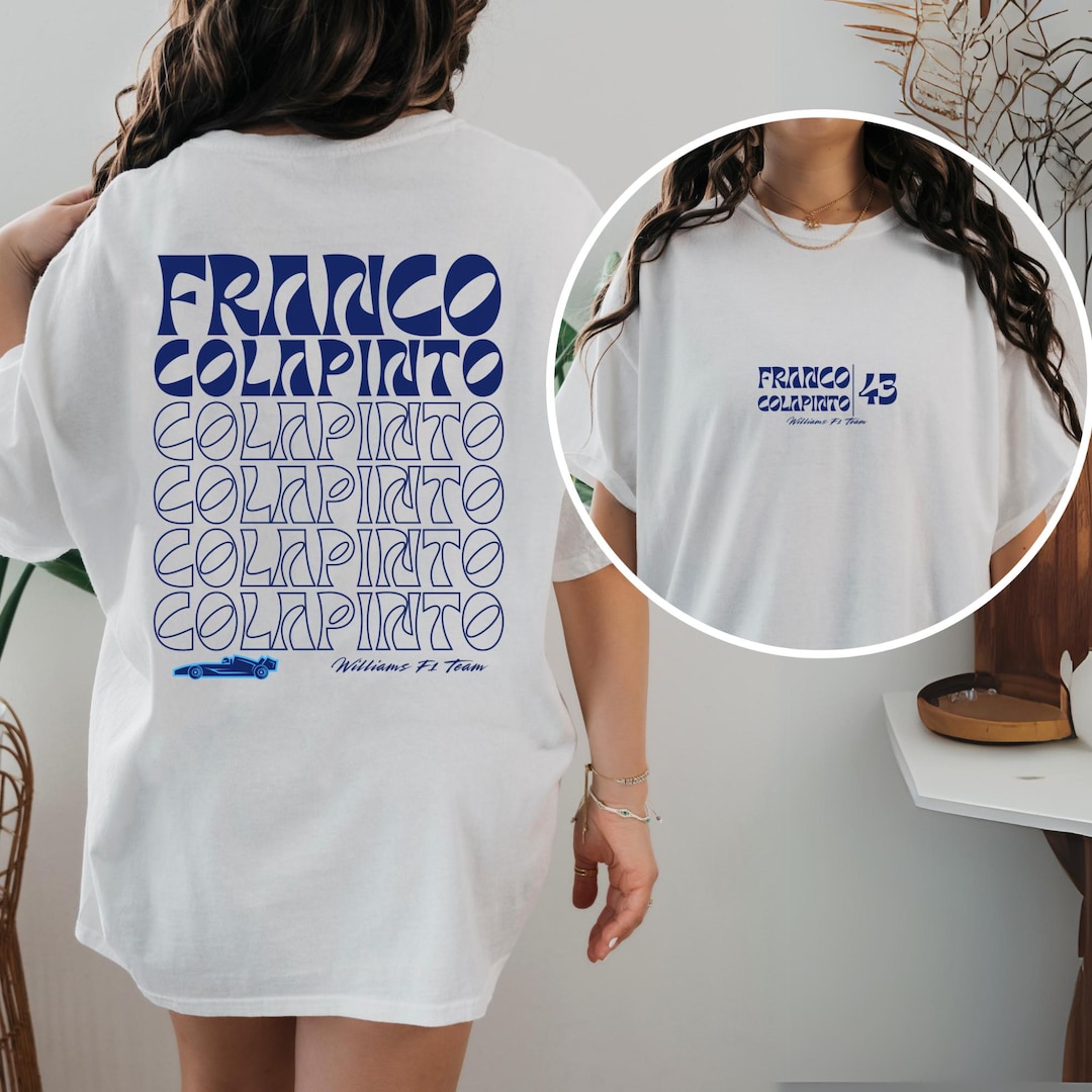 Franco Colapinto F1 Shirt, Colapinto Williams F1 Fan Tee, 2025 Formula ...