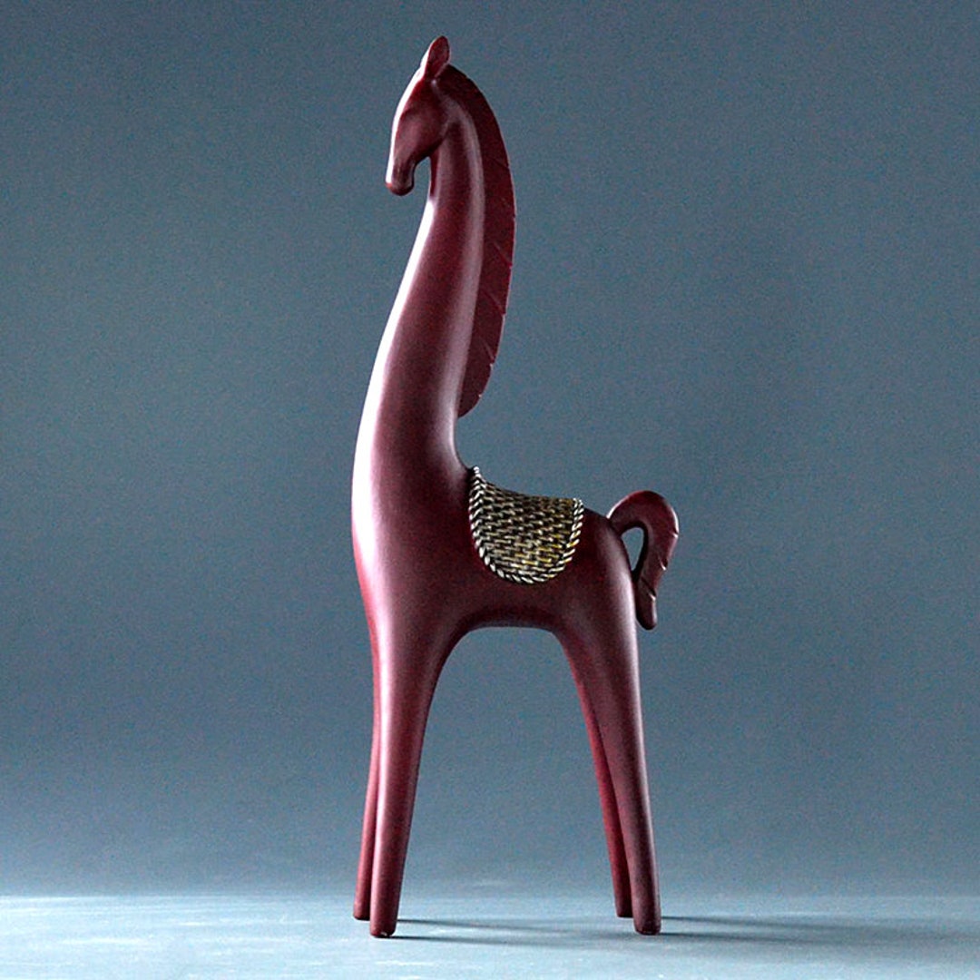 Abstract Horse Sculpture, Modern Desk Decor Art Piece, Unique Home ...