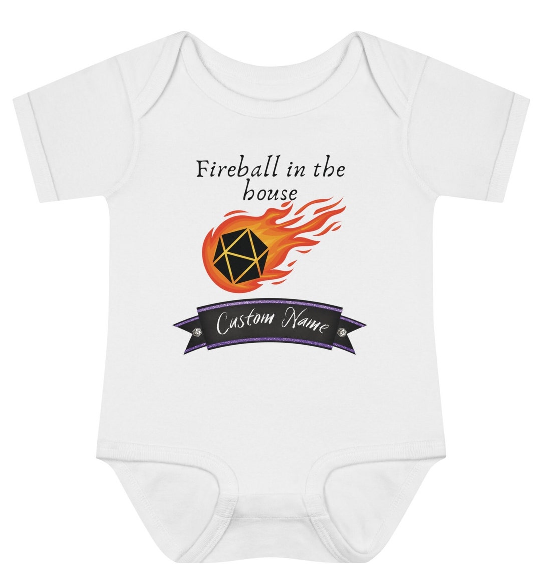 Personalized DND Fireball Baby Short Sleeve Baby Bodysuit Dnd ...