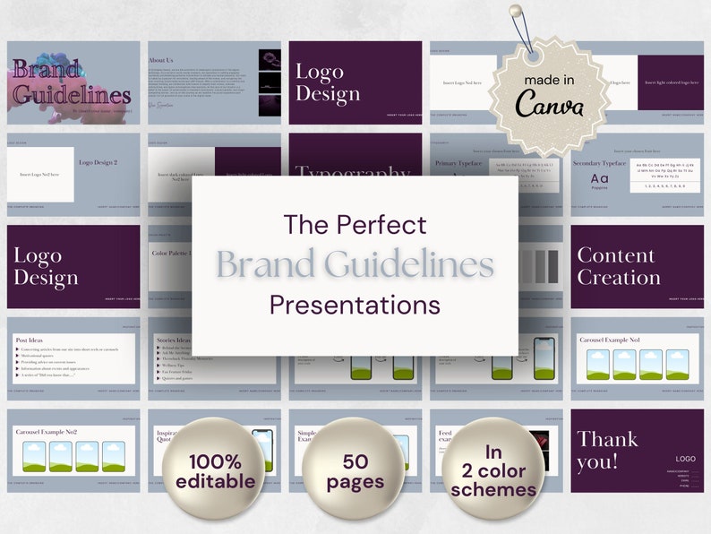 Brand Guidelines Presentations in Different Color Schemes, Made in ...