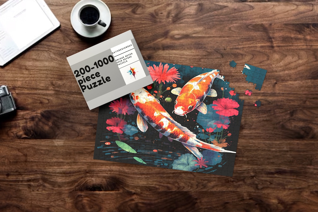 Vibrant Koi Fish Jigsaw Puzzle Unique Brain Teaser Challenge for All ...