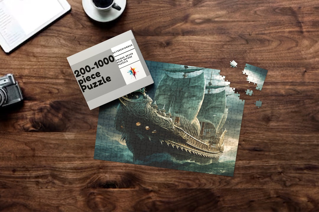 Viking Medieval Jigsaw Puzzle Realistic Boat Ocean Creative Unique Fun ...
