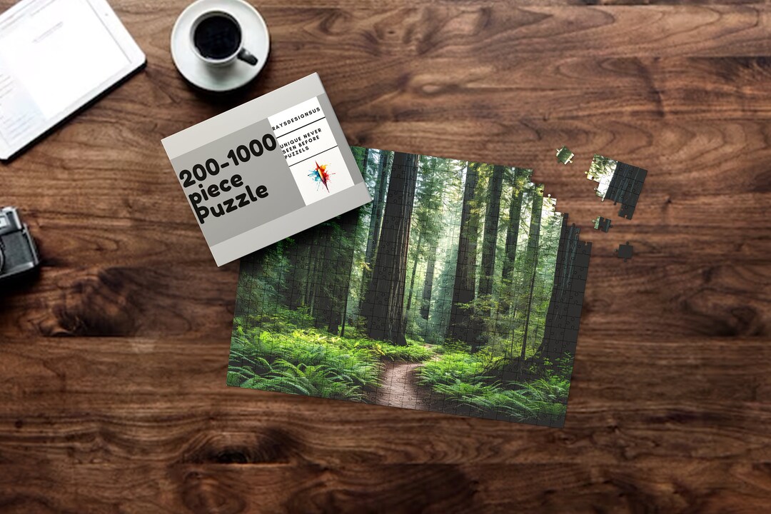 Redwoods Jigsaw Puzzle Lush Forest With Tall Trees Vibrant Leaves Fun ...