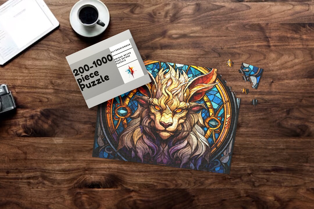 Stained Glass Jigsaw Puzzle Mythical Creature Unique Design Brain ...