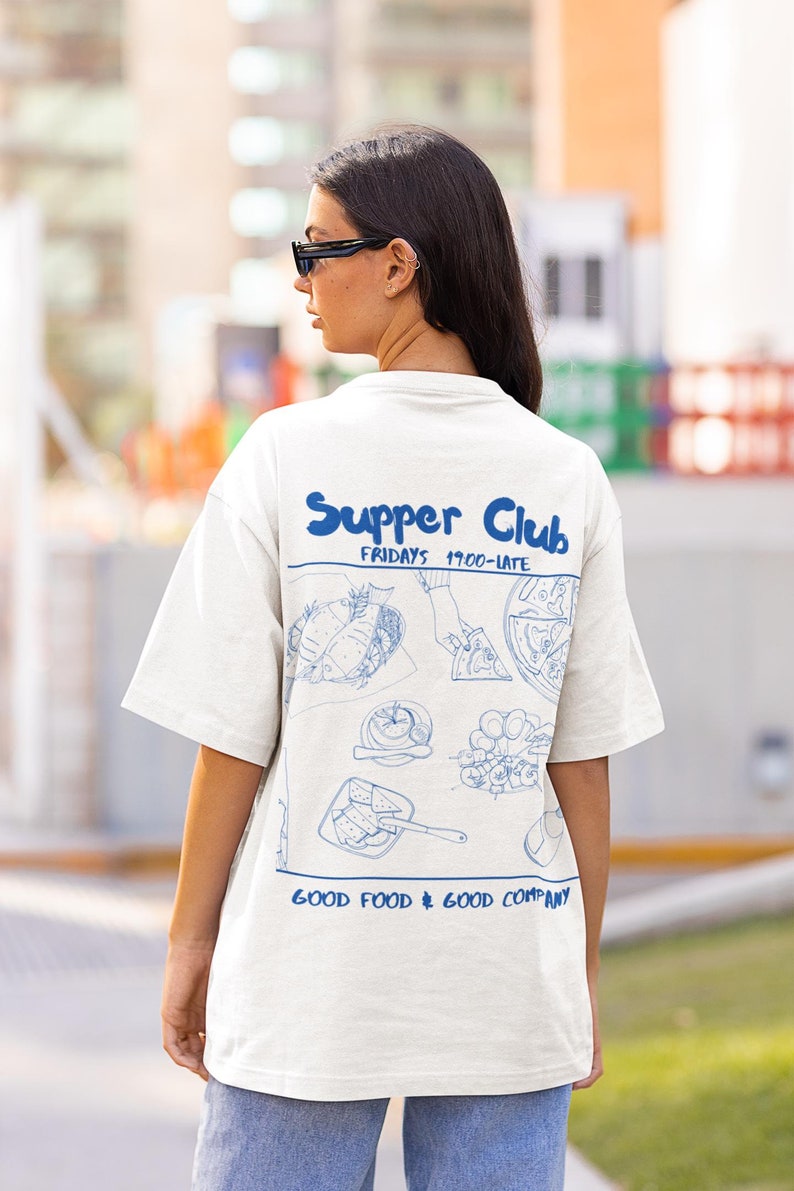 Supper Club Shirt, Retro Foodie Shirt, Trendy Graphic Shirt, Casual ...
