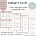 Strengths Based Cards Inner Strength Worksheets Self-esteem Tool ...