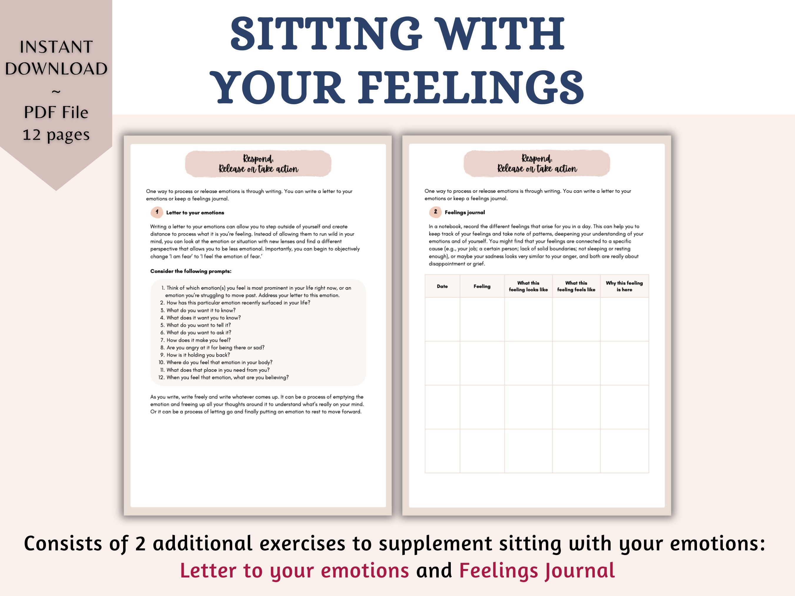Sitting With Your Feelings Therapeutic Tool for Processing Emotions in ...