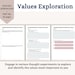 Personal Values Exploration Worksheets Core Values List Core Values and ...