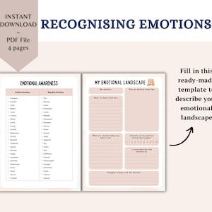 Understanding Emotions Journal Template for Processing Emotion ...
