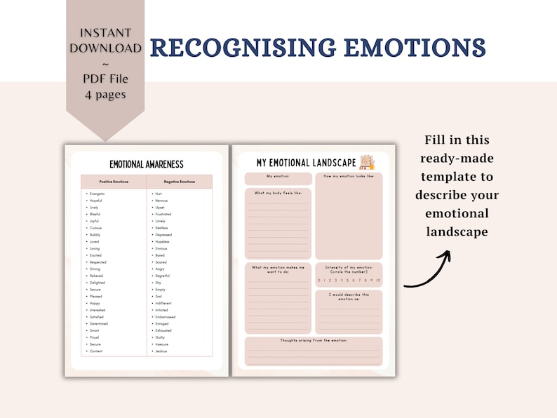 Understanding Emotions Journal Template for Processing Emotion ...