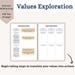 Personal Values Exploration Worksheets Core Values List Core Values and ...