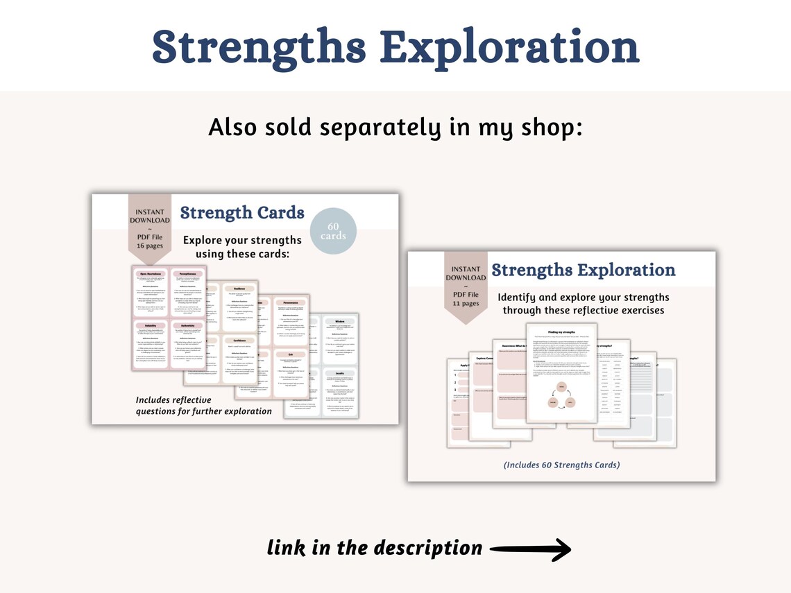 Personal Values Card Exercise for Values Exploration Cards Printable ...