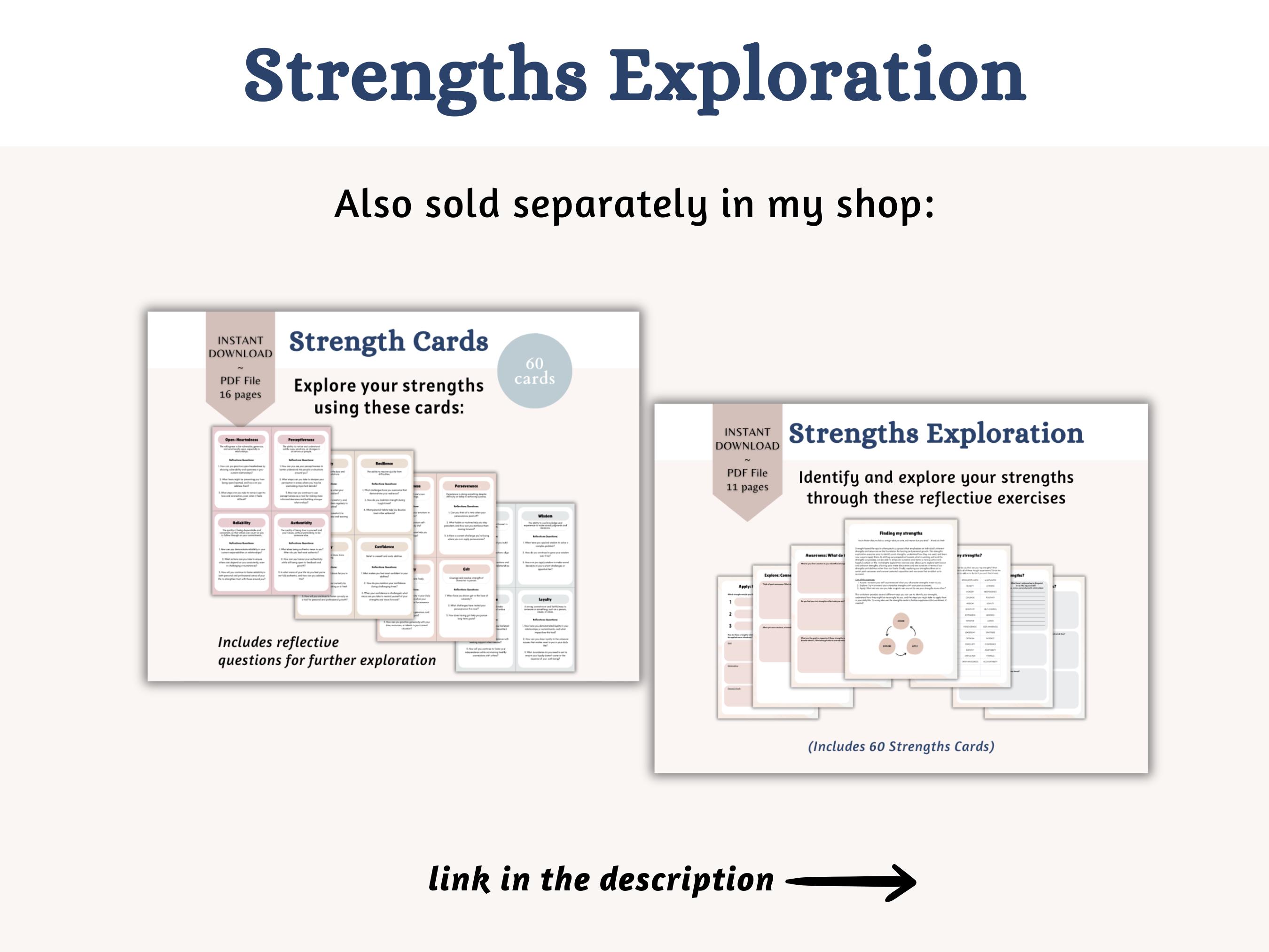 Personal Values Card Exercise for Values Exploration Cards Printable ...