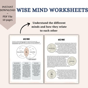 DBT Wise Mind Worksheets Dialectical Behavioral Therapy Wise Mind ...