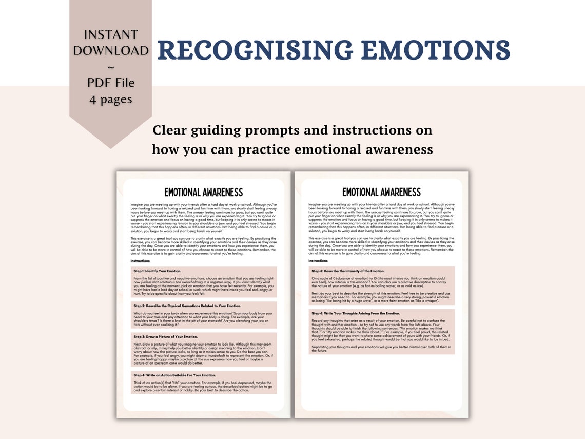 Understanding Emotions Journal Template for Processing Emotion ...