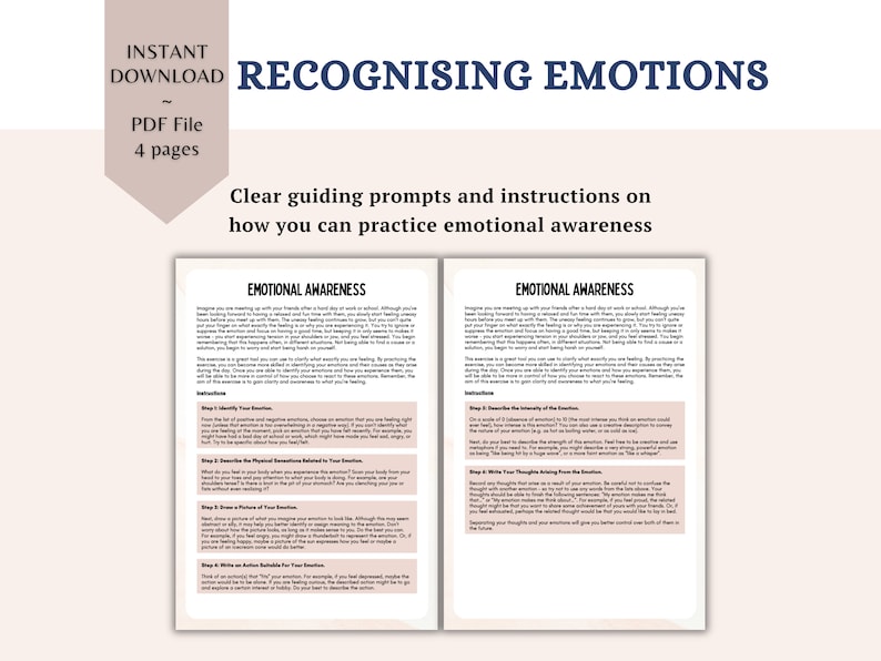 Understanding Emotions Journal Template for Processing Emotion ...