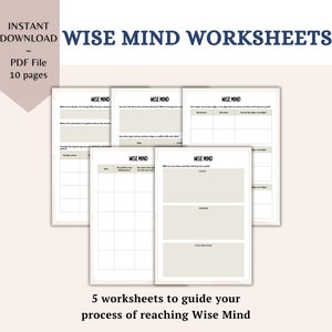 DBT Wise Mind Worksheets Dialectical Behavioral Therapy Wise Mind ...